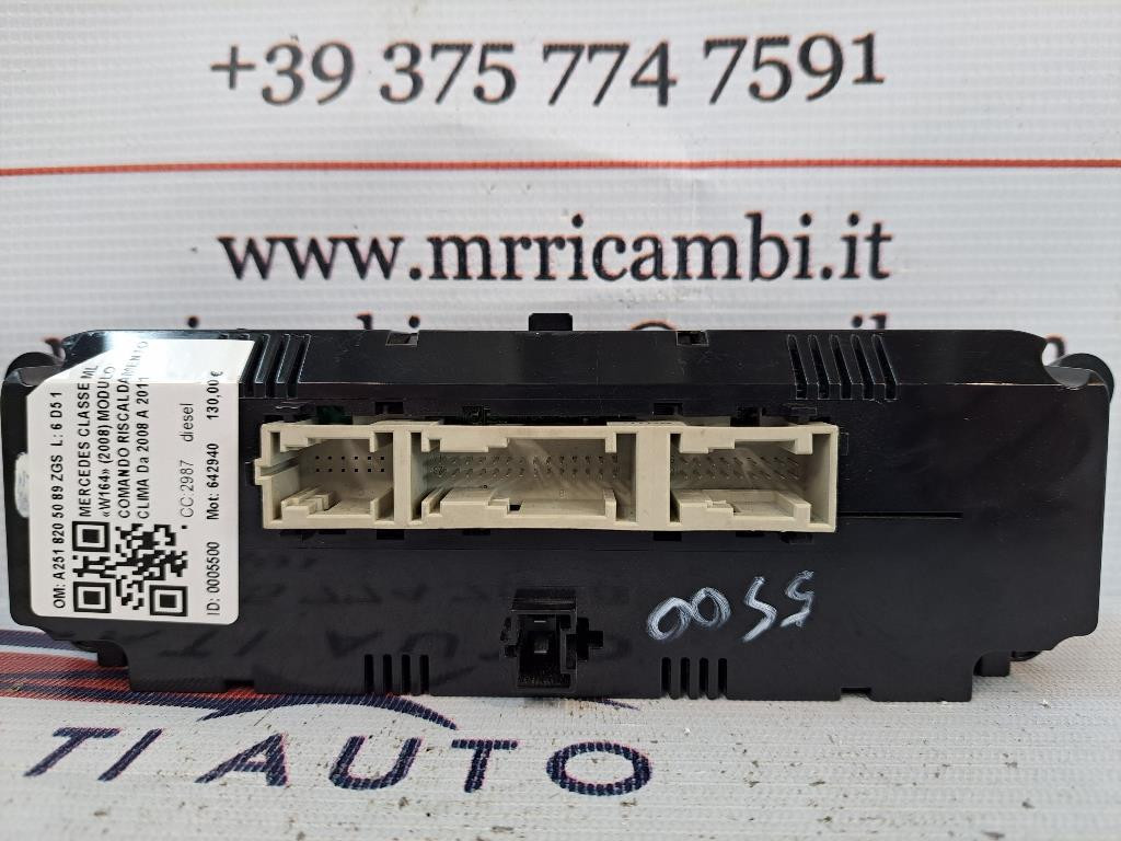 COMANDI CLIMA MERCEDES ML W164 3° Serie A251 820 50 89 ZGS (05>11)