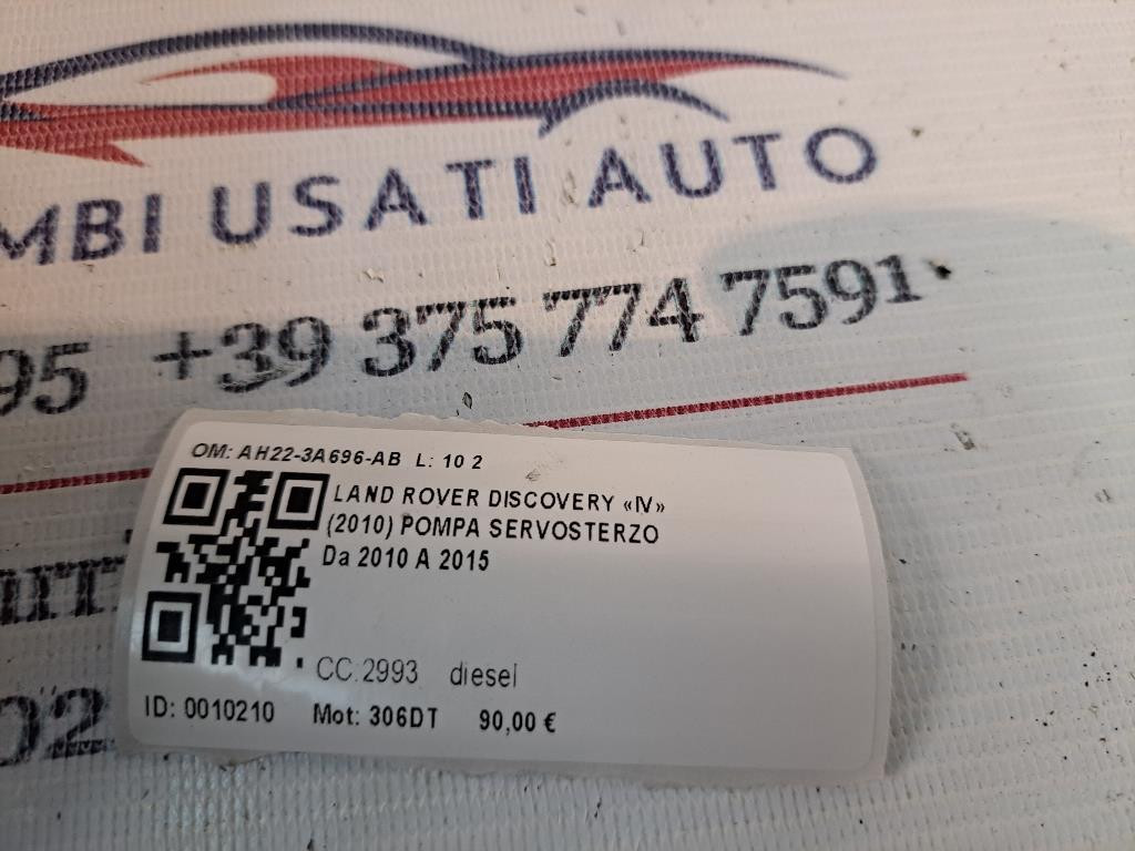 POMPA SERVOSTERZO LAND ROVER Discovery Serie IV AH22-3A696-AB 306DT ...