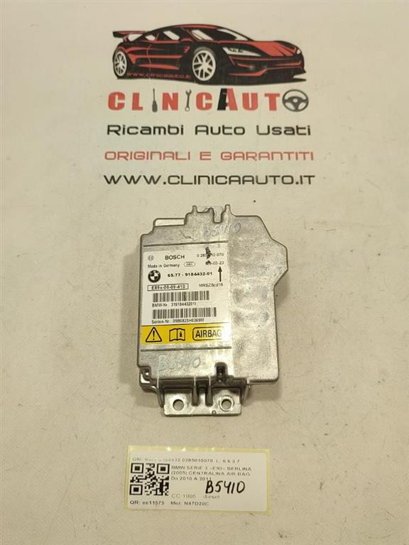 CENTRALINA AIRBAG BMW Serie 3 E90 Berlina 6577 9184432 0285010070 N47D20C (05>08)