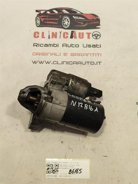 MOTORINO D' AVVIAMENTO MINI Cooper 2° Serie 7540897 0001106405 N12B16A ...