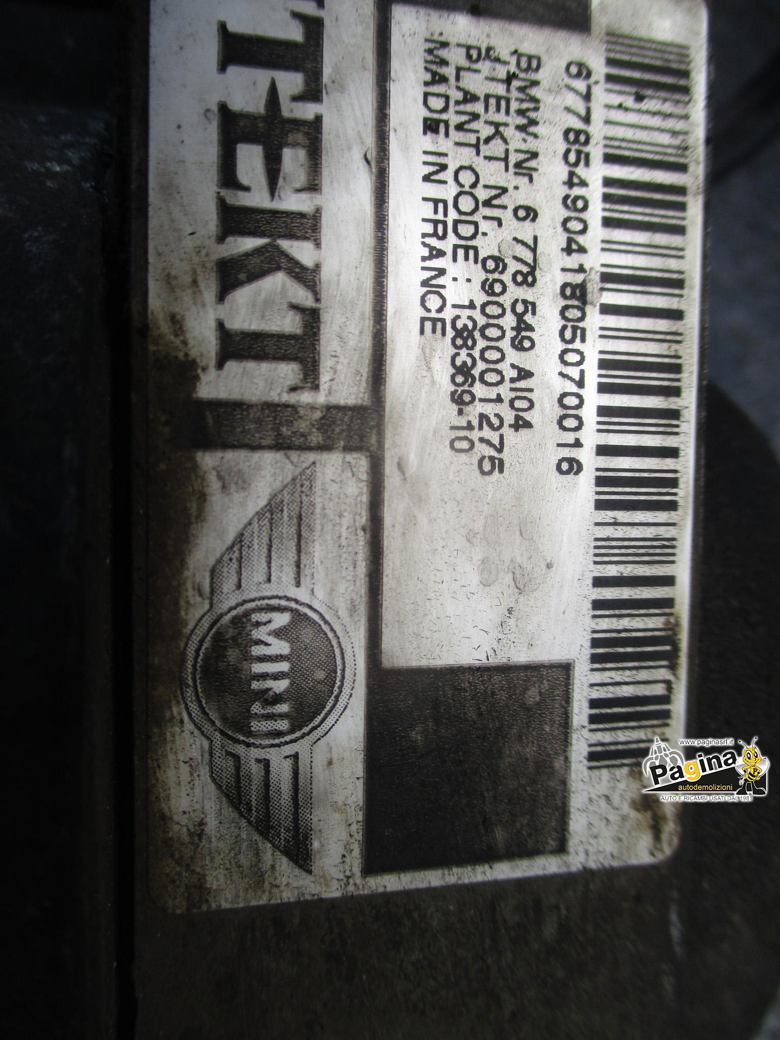 SCATOLA DELLO STERZO MINI Cooper 2° Serie 6778549A 9HZ (DV6TED4), W16 D16 (9HZ) Diesel 1600 (06>13)