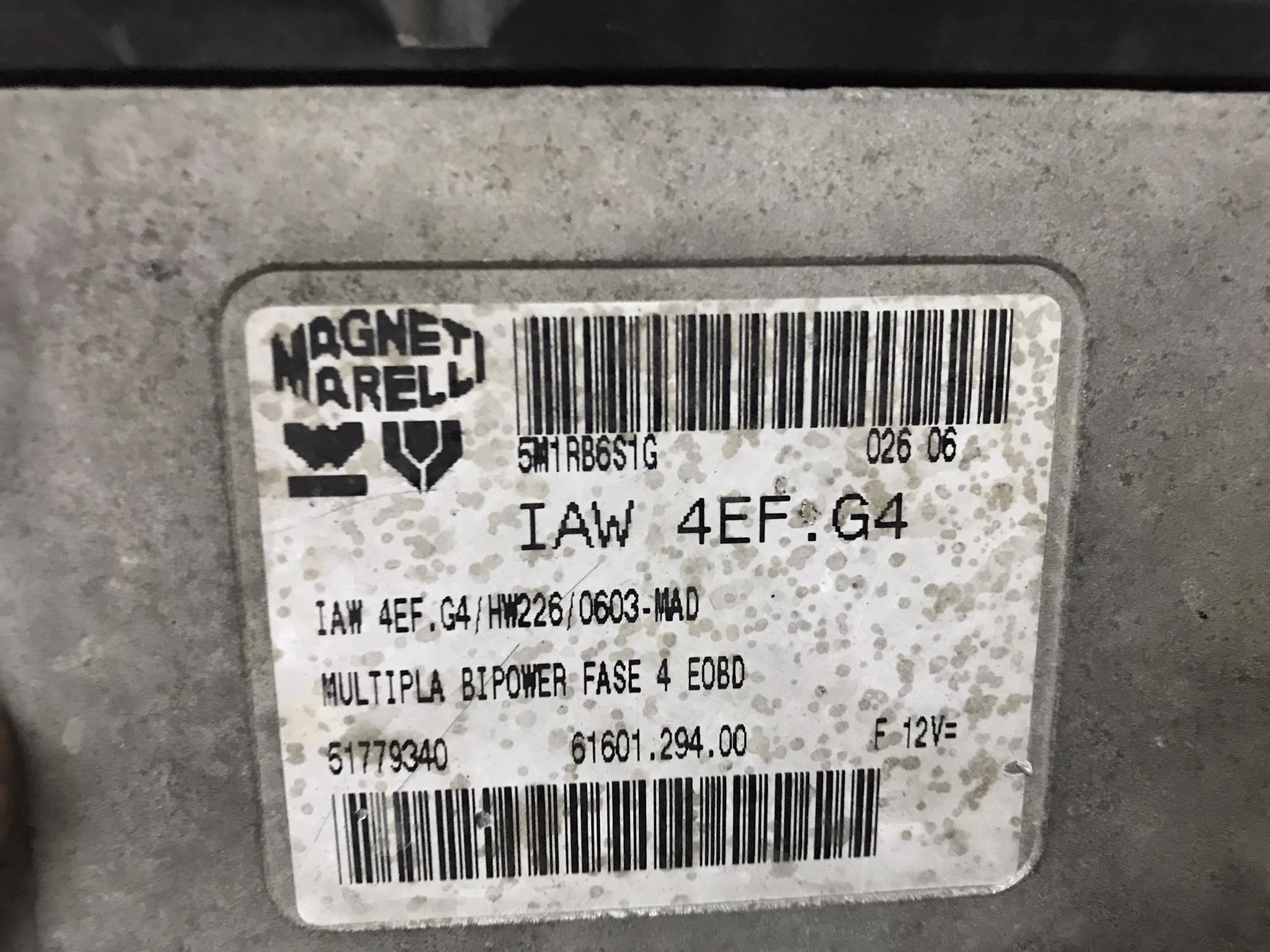 KIT CENTRALINA MOTORE FIAT Multipla 2° Serie IAW 4EF.G4 182 B6.000 ...