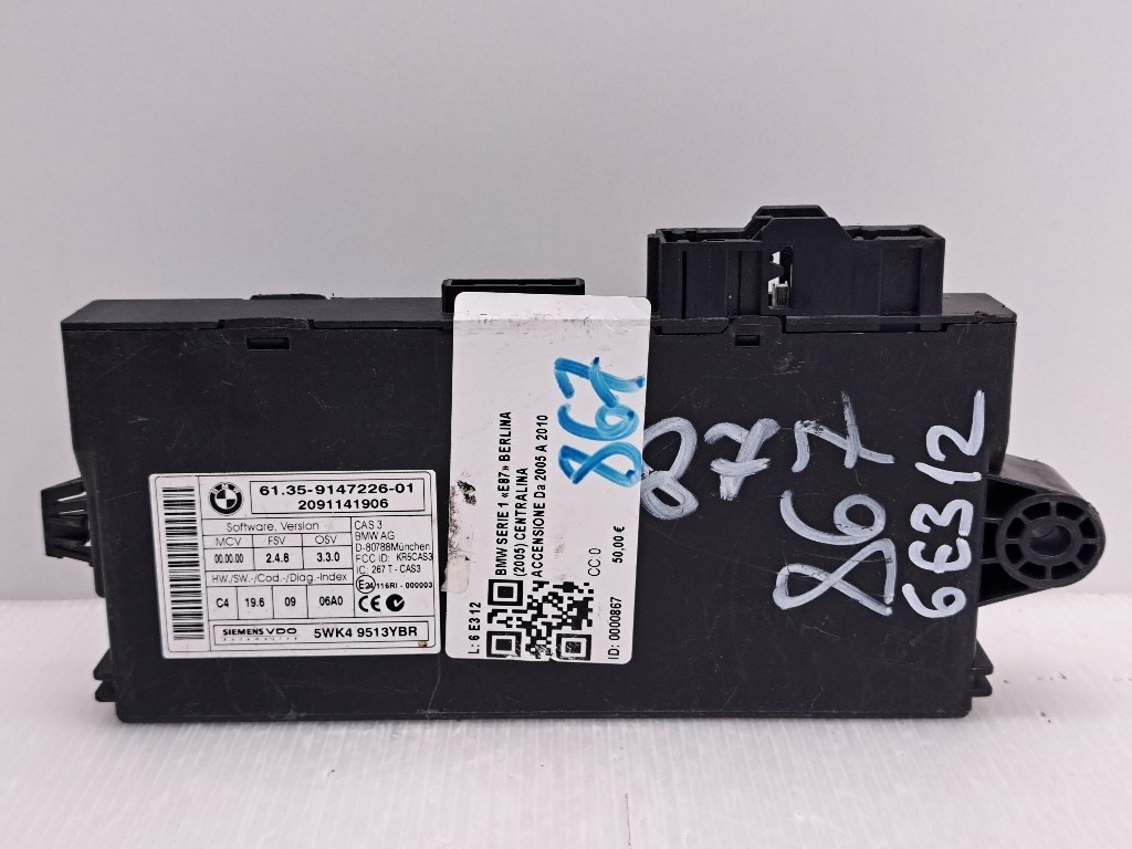CENTRALINA CAS BMW Serie 1 Serie (E87) 61359147226, 5WK4 9513YBR ...
