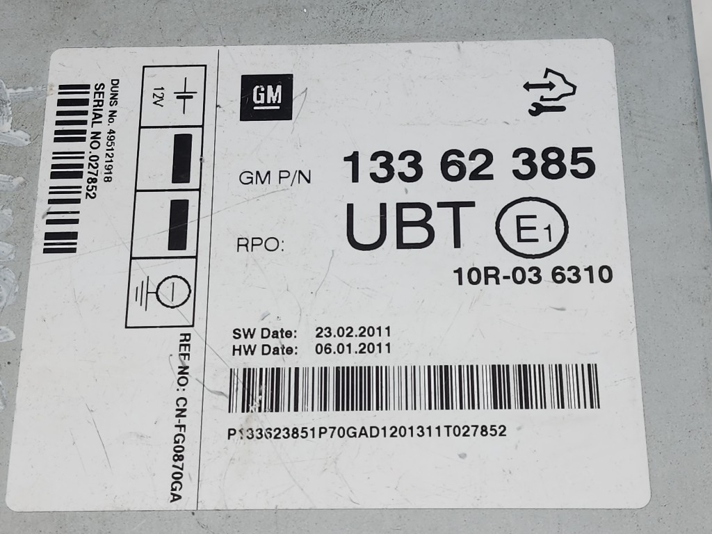 CENTRALINA AUTORADIO OPEL Insignia Berlina 13362385 A14NET (08>17)